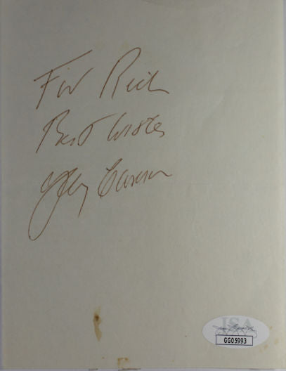 Johnny Carson Signed Cut