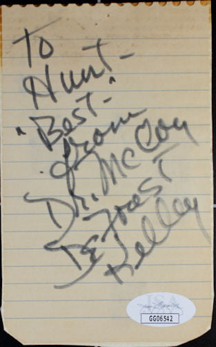 Deforest Kelley Signed Memo Page